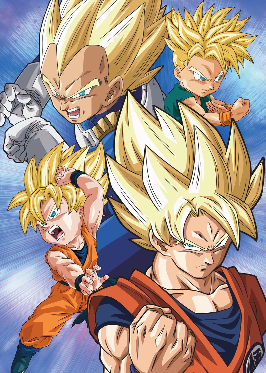 'Goku and Vegeta' Poster, picture, metal print, paint by Dragon Ball ...