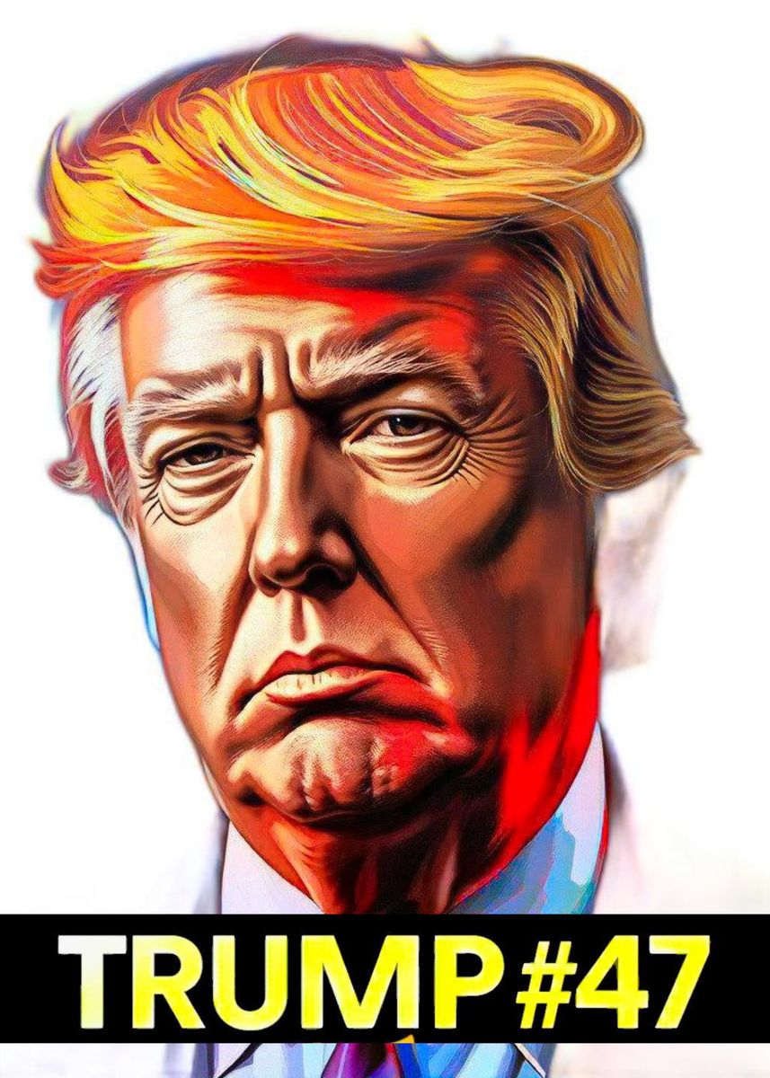 'Trump Portrait Art' Poster, picture, metal print, paint by ALHADIYA | Displate