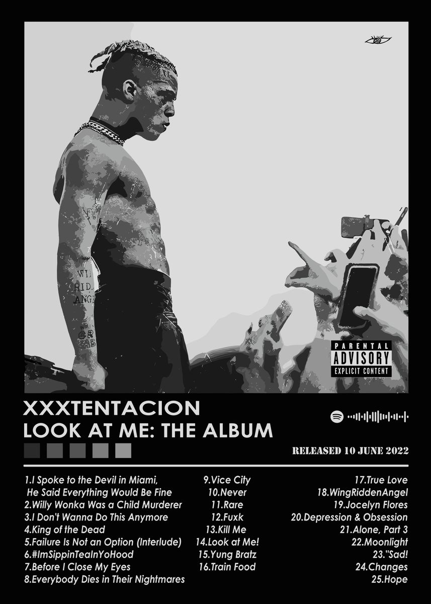'XXXTentacion Look at Me The Album' Poster, picture, metal print, paint ...