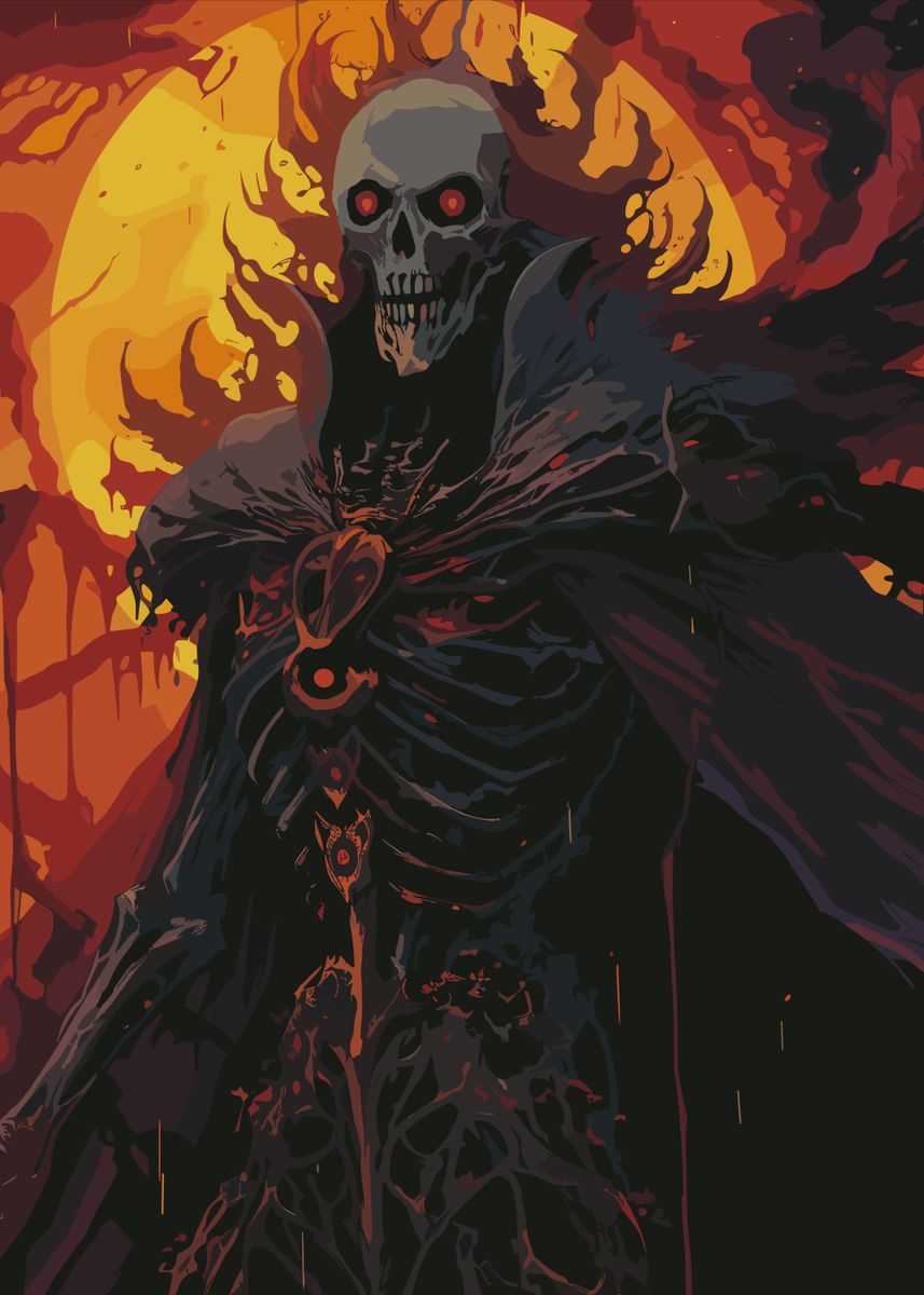 'Dark Fantasy Skeleton Figure' Poster, picture, metal print, paint by ...