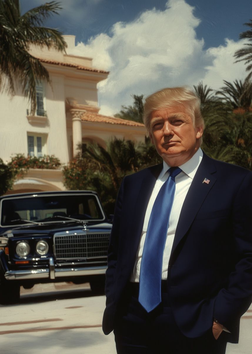 'Donald Trump in Suit' Poster, picture, metal print, paint by Tazzie ...