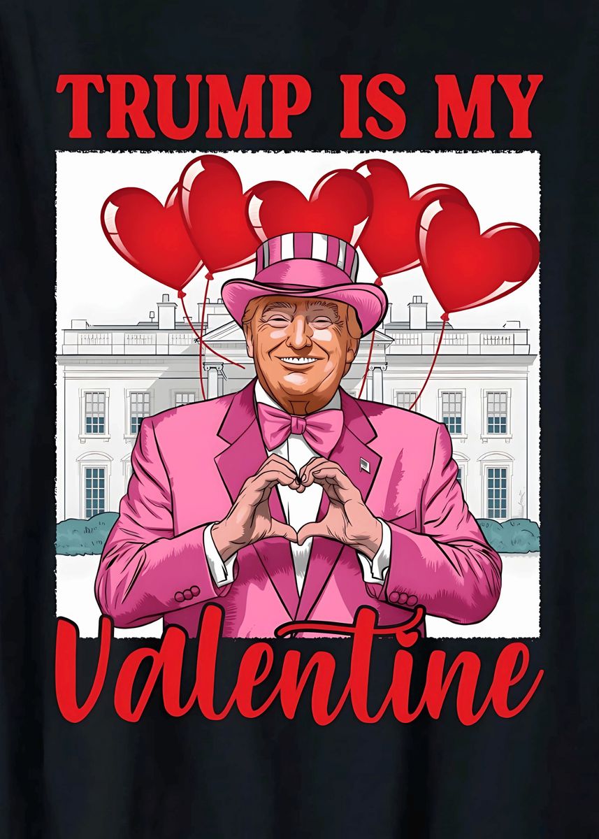 'Trump Valentine's Day T-Shirt' Poster, picture, metal print, paint by ALHADIYA | Displate