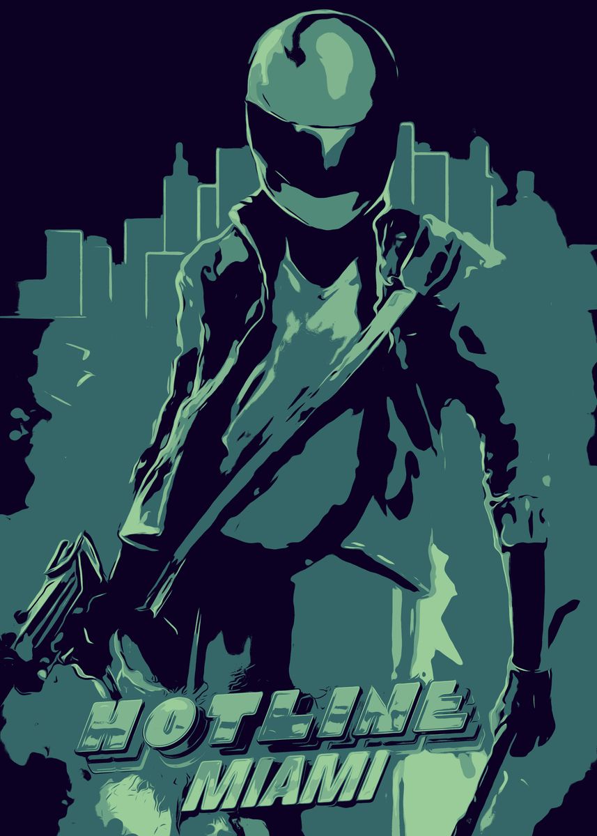 'Hotline Miami Poster' Poster, picture, metal print, paint by Dark ...