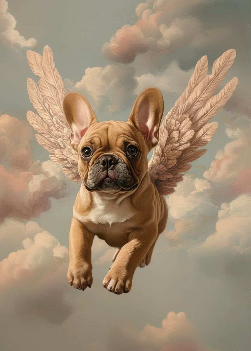 'French Bulldog with Angel Wings | Sentimental Pet Portrait | French ...