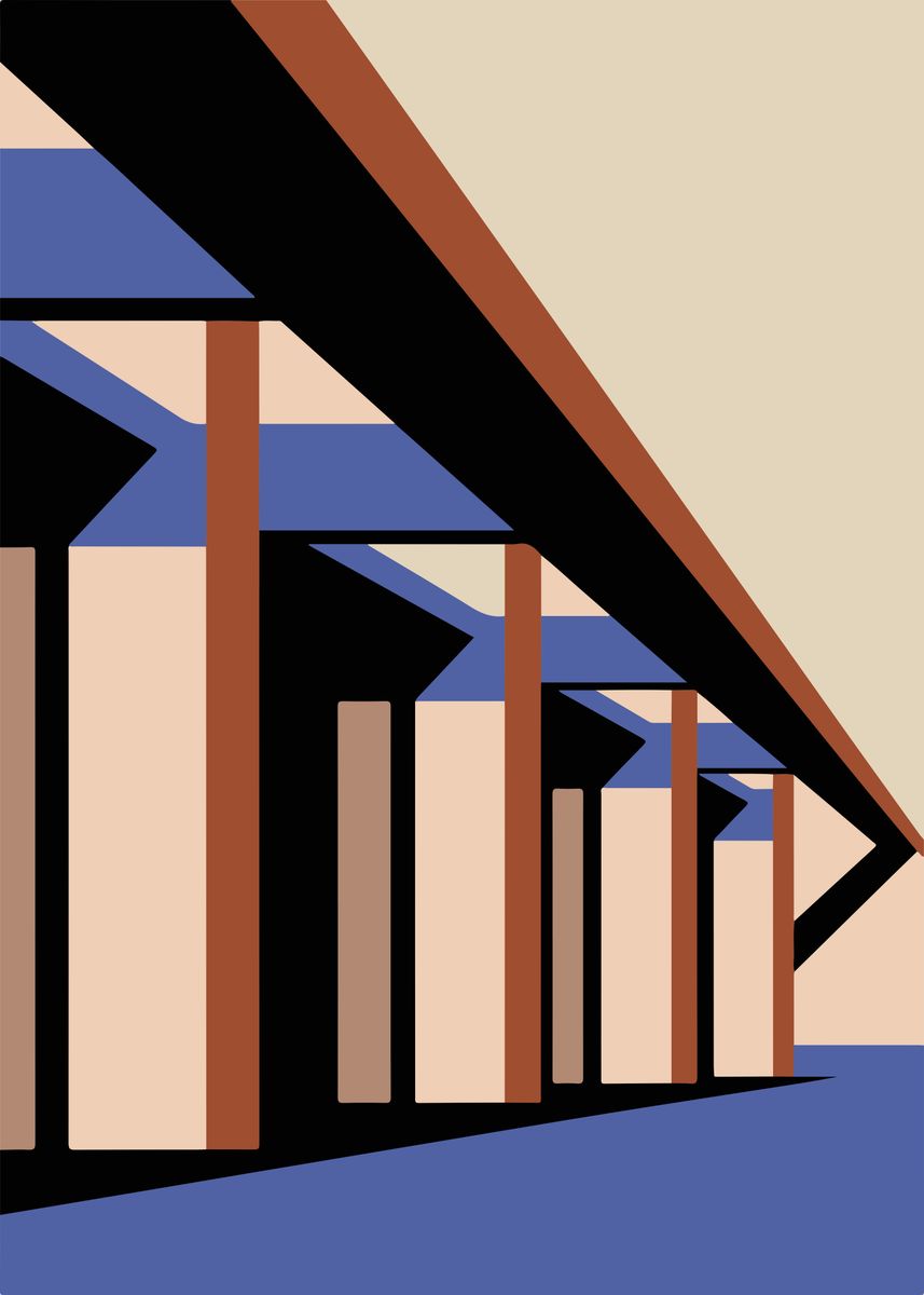 'Abstract Architecture' Poster, picture, metal print, paint by Beth ...