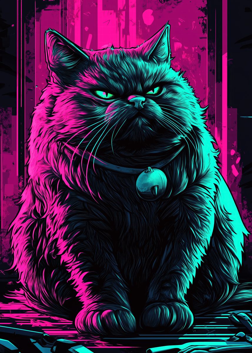 'Grumpy Cat' Poster, picture, metal print, paint by Spooky Blob | Displate