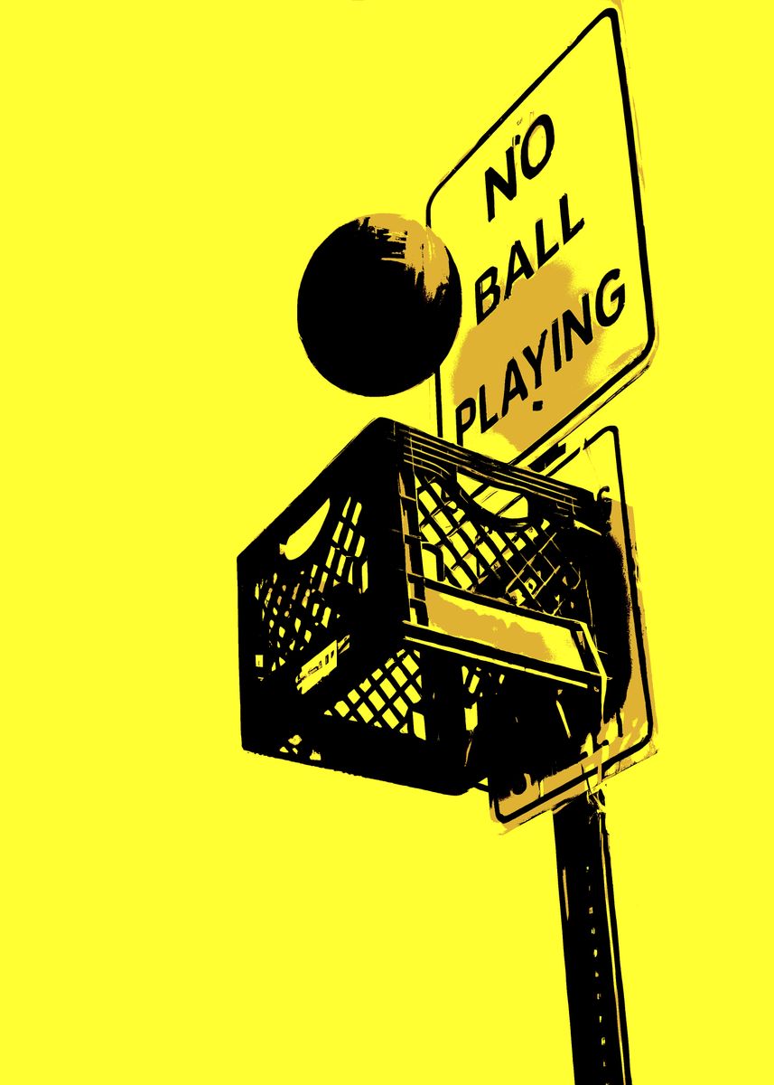 'Basketball No Ball Playing' Poster, picture, metal print, paint by Bas ...