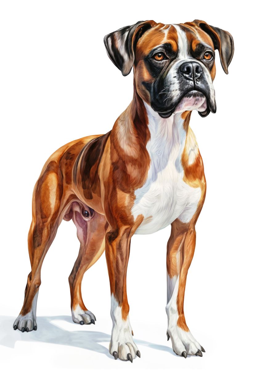 'Boxer Dog' Poster, picture, metal print, paint by Wall Harmonic | Displate
