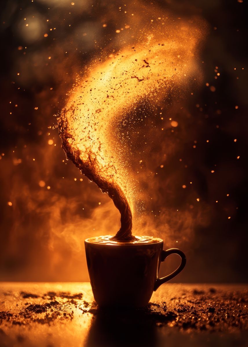 'Coffee Explosion' Poster, picture, metal print, paint by le Petra ...