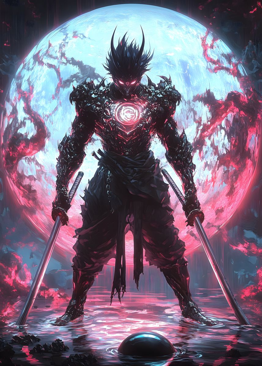 'Samurai Warrior in Poison Lake' Poster, picture, metal print, paint by ...