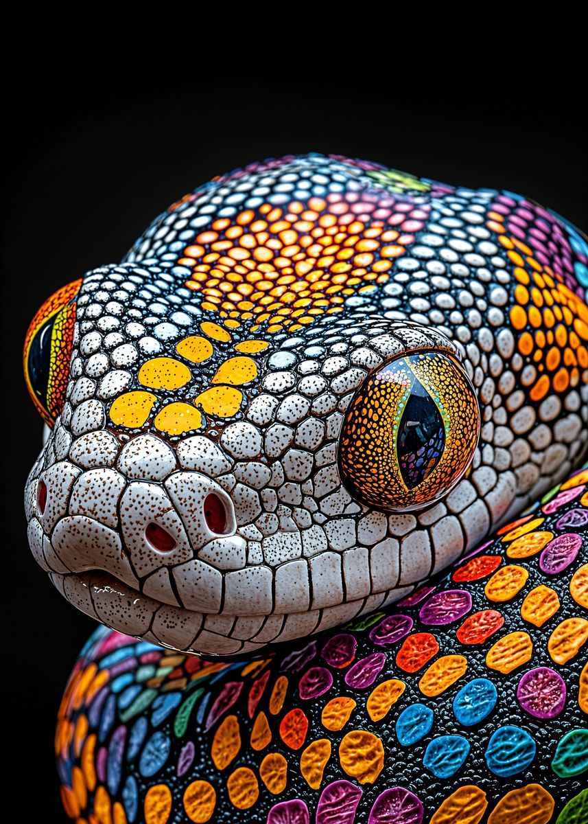 'Colorful Snake Close-Up' Poster, picture, metal print, paint by ...
