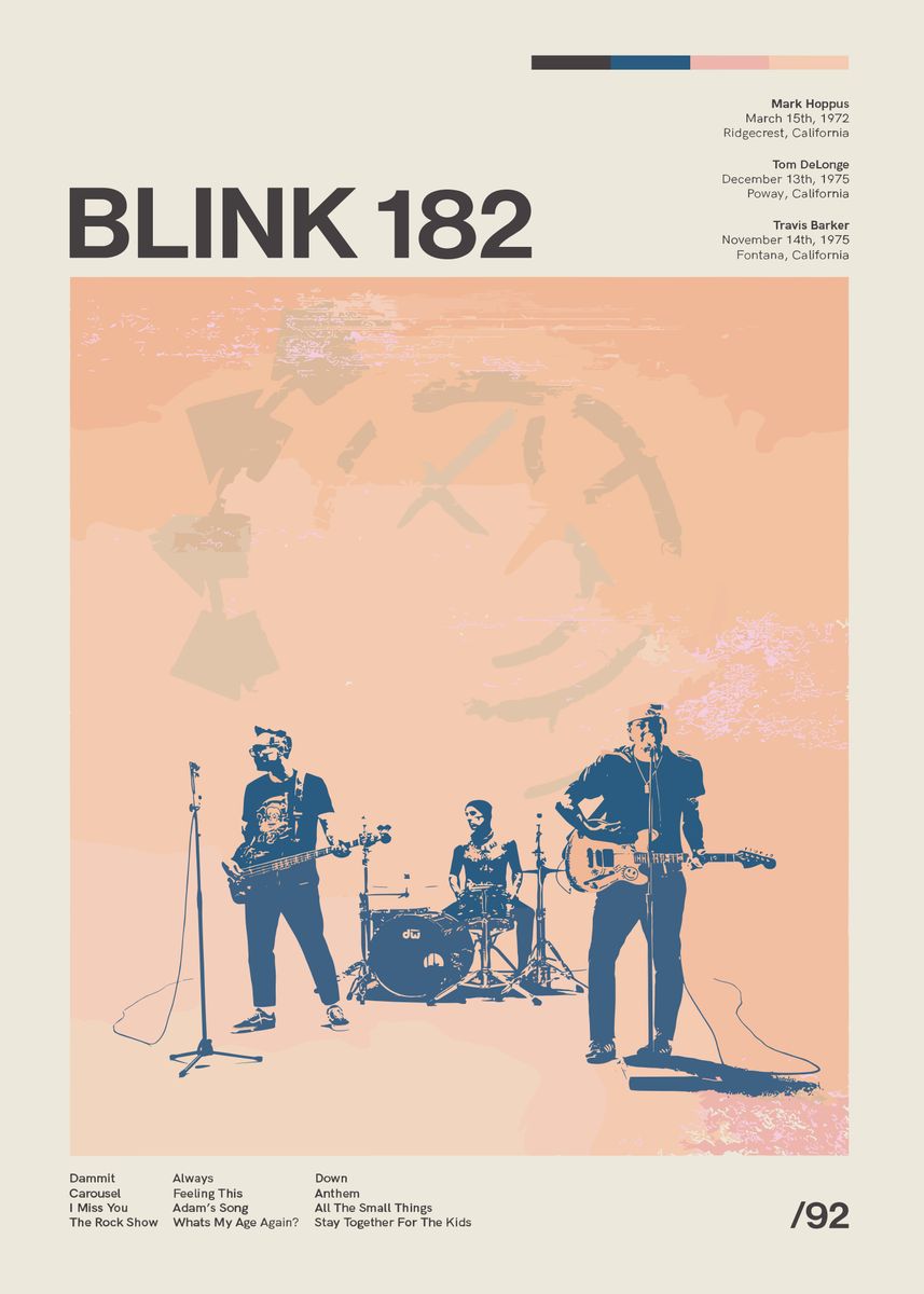 'blink 182' Poster, picture, metal print, paint by LOCKET | Displate