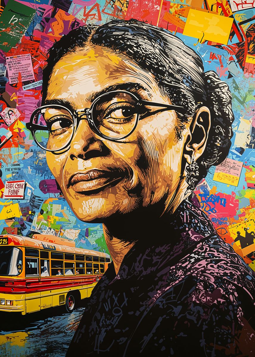 'Rosa Parks Portrait' Poster, picture, metal print, paint by SuperNova ...