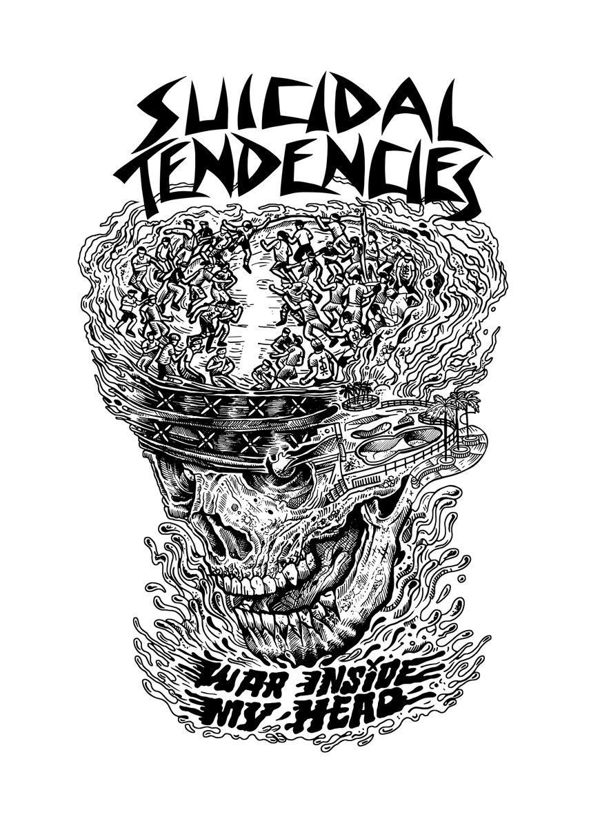 'Suicidal Tendencies Skull Artwork' Poster, picture, metal print, paint by Bendrat Core | Displate
