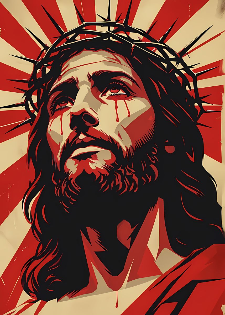 'Jesus Christ Crown of Thorns Religious Art' Poster, picture, metal ...