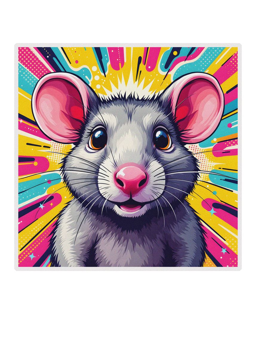'Cute Rat Pop Art' Poster, picture, metal print, paint by ...