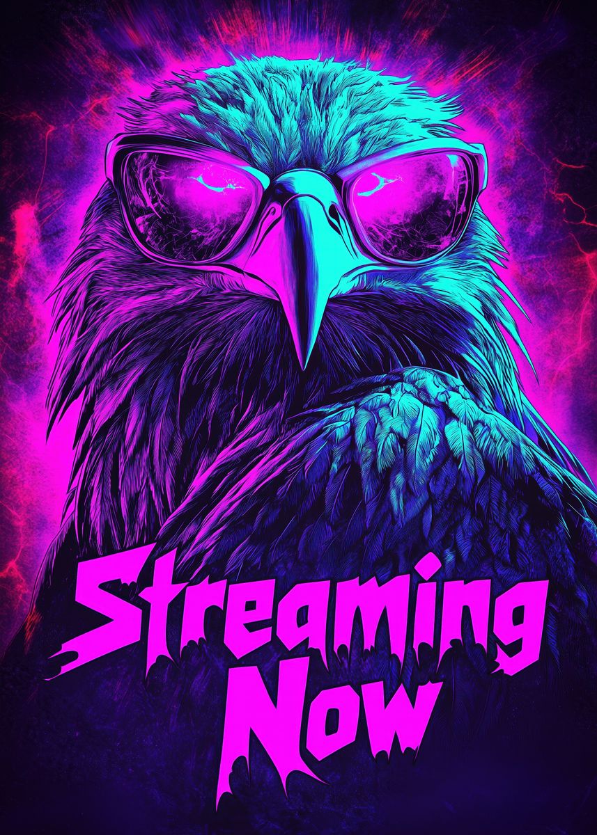 'Eagle Streamer in Sunglasses' Poster, picture, metal print, paint by ...