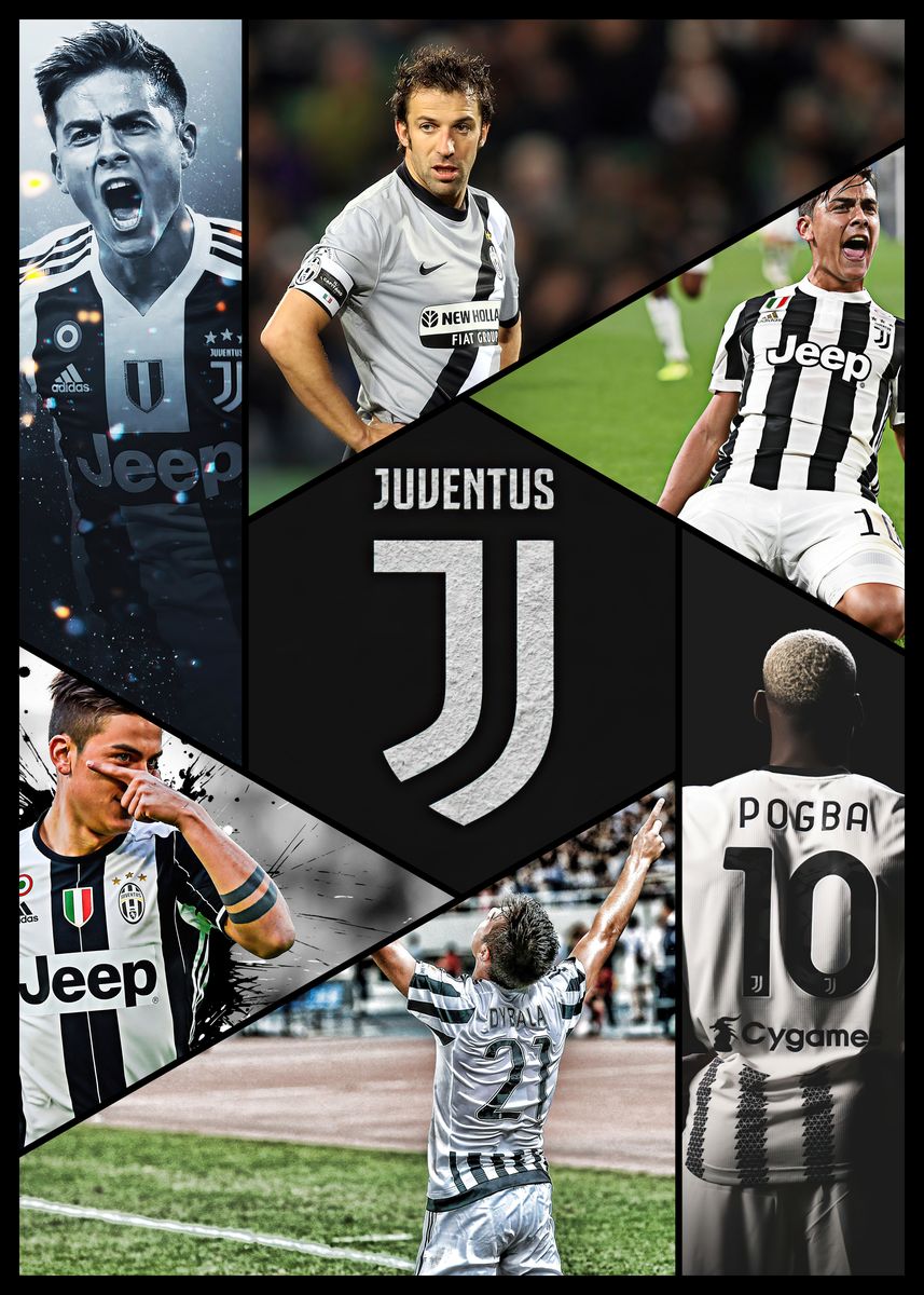 'Juventus Football Poster Collage' Poster, picture, metal print, paint ...