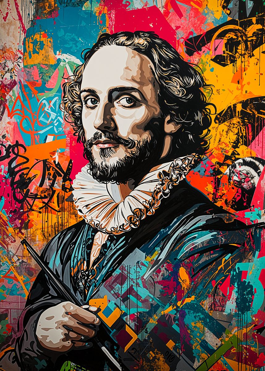 'Shakespeare Graffiti Art' Poster, picture, metal print, paint by ...