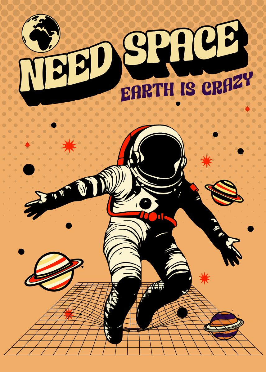 'Space Astronaut Poster' Poster, picture, metal print, paint by ...