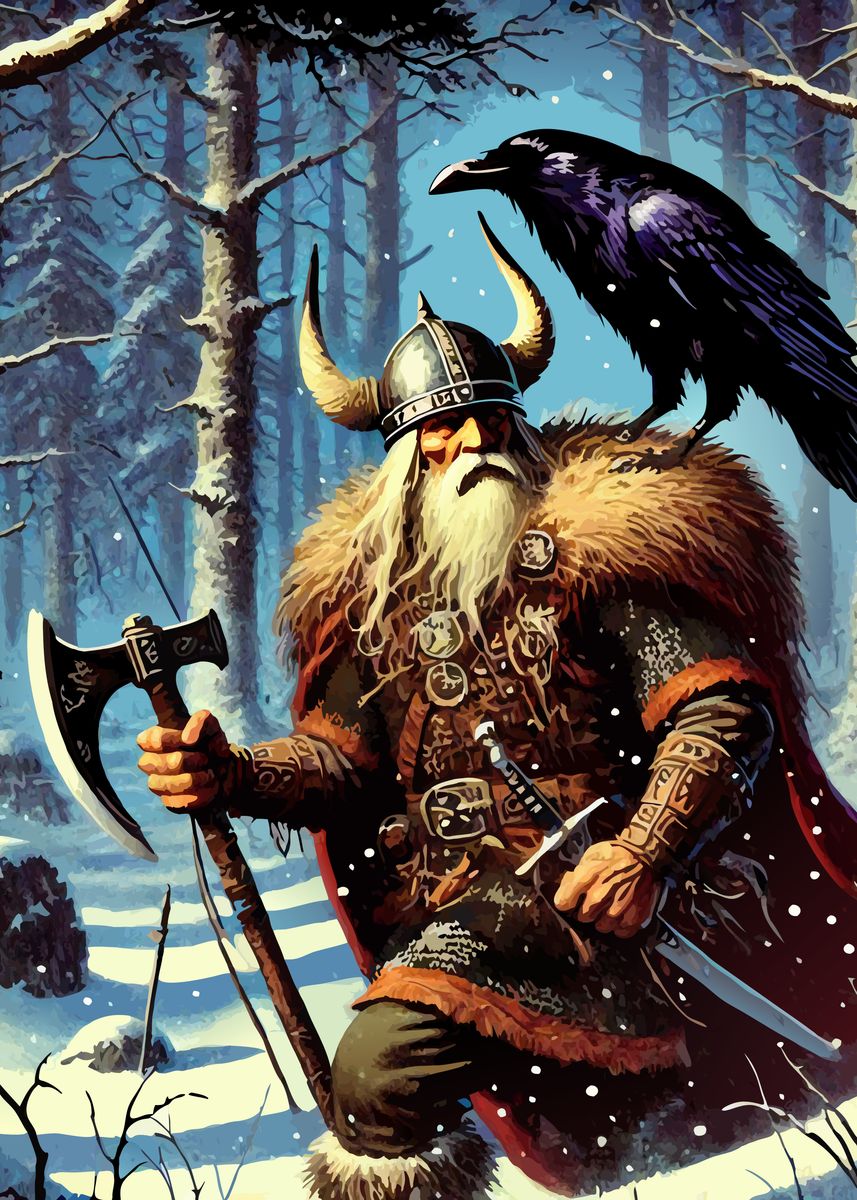 'Viking Norse Mythology' Poster, picture, metal print, paint by Ray ...