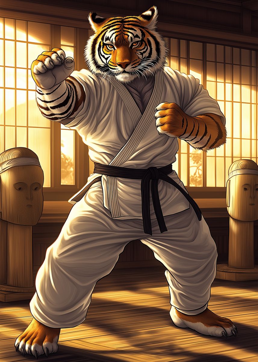 'Tiger Karate Kung fu Martial Arts' Poster, picture, metal print, paint ...