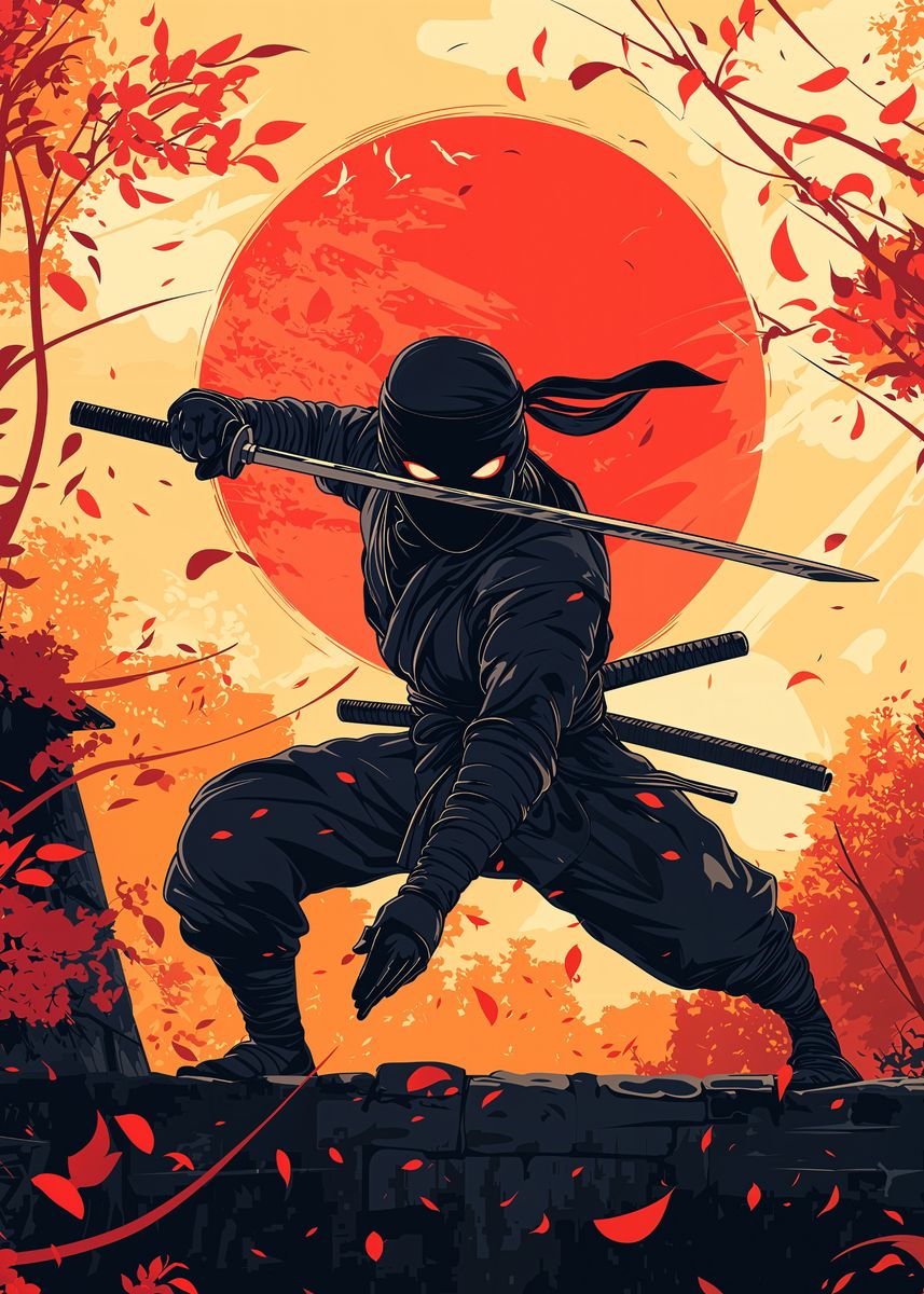 'Ninja Warrior Artwork' Poster, picture, metal print, paint by ...