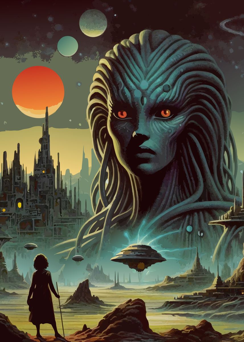 'Sci-Fi Alien Spaceship Art' Poster, picture, metal print, paint by Ray ...