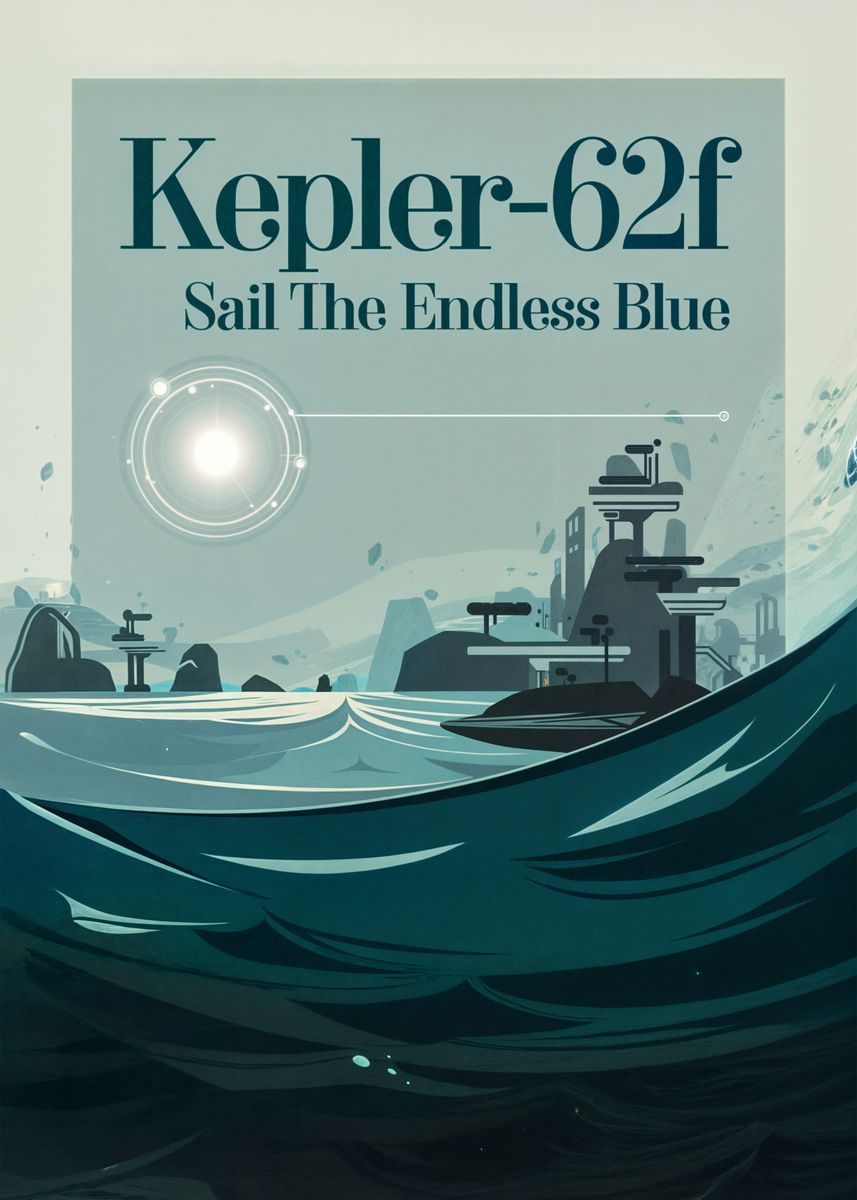 'Kepler-62f: Sail the Endless Blue' Poster, picture, metal print, paint ...