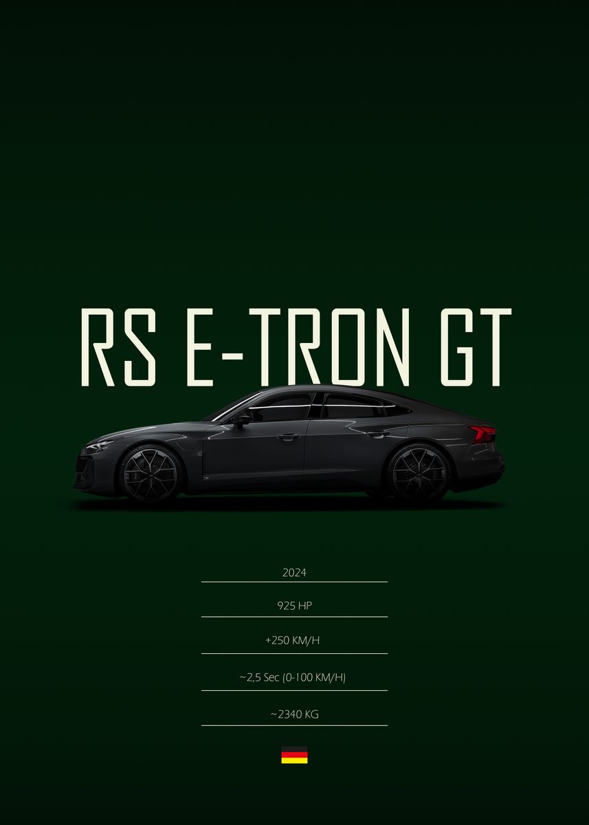'2024 Audi RS E-Tron GT' Poster, picture, metal print, paint by ...