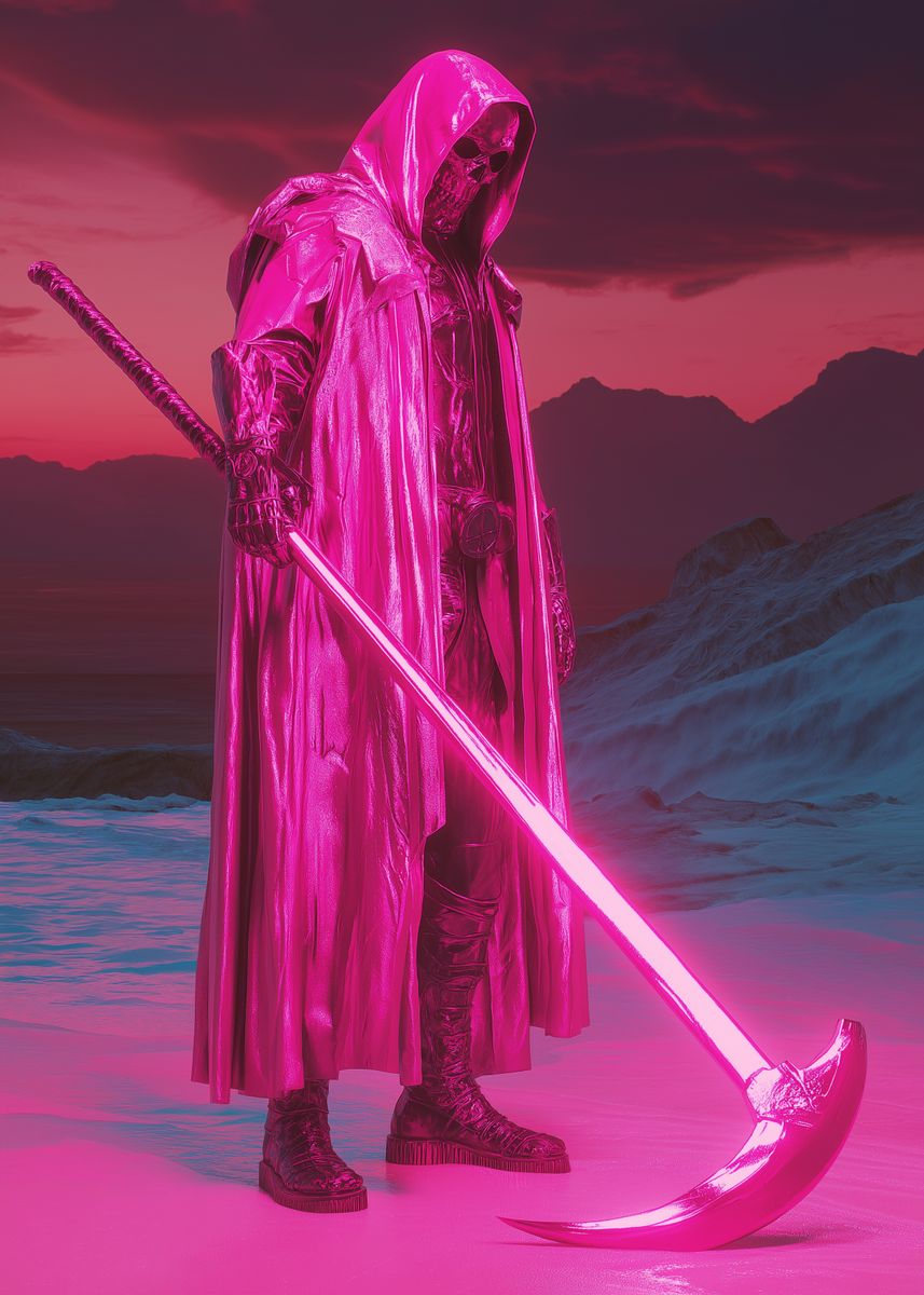 'Neon Pink Reaper' Poster, picture, metal print, paint by InterGalatica ...