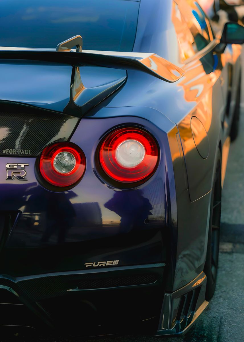 'Nissan GT-R Rear View' Poster, picture, metal print, paint by Pargoy ...