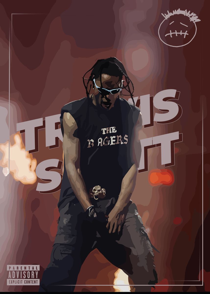 'Travis Scott Poster' Poster, picture, metal print, paint by Rick E ...