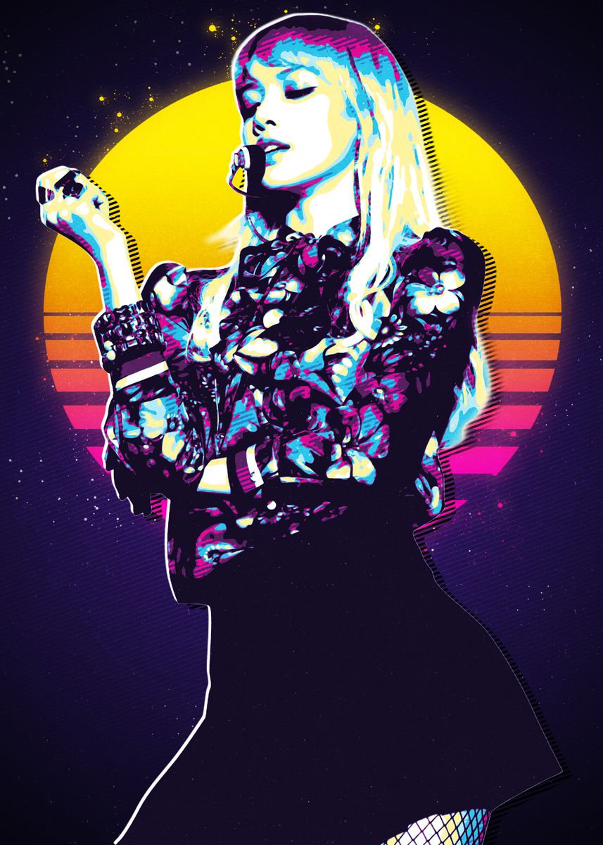 'Retro Pop Star' Poster, picture, metal print, paint by jahidi20 | Displate