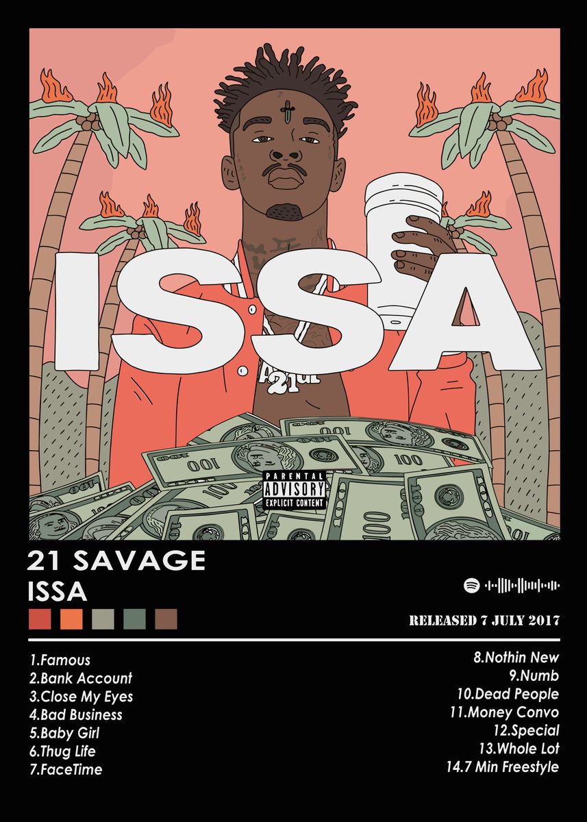 '21 Savage Issa Album' Poster, picture, metal print, paint by LOCKET ...