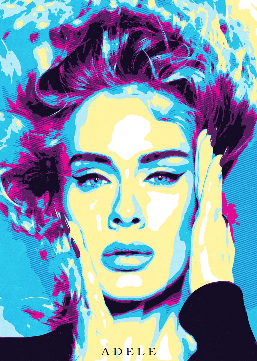 'Adele Pop Art ' Poster, picture, metal print, paint by Rose Art | Displate