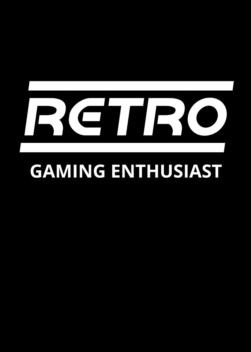 'Retro Gaming Enthusiast Logo' Poster, picture, metal print, paint by ...