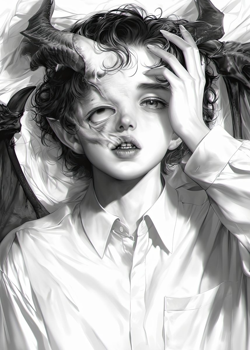 'Demonic Transformation' Poster, picture, metal print, paint by Anass Benktitou | Displate