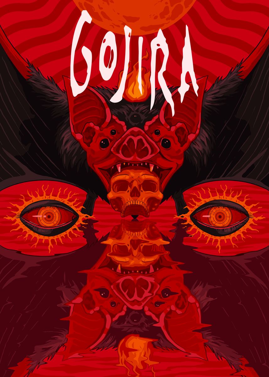 'Gojira Bat Skull Art' Poster, picture, metal print, paint by Bendrat ...