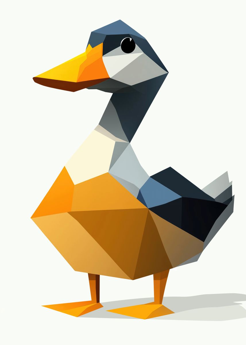 'Low Poly Duck' Poster, picture, metal print, paint by Wall Harmonic ...