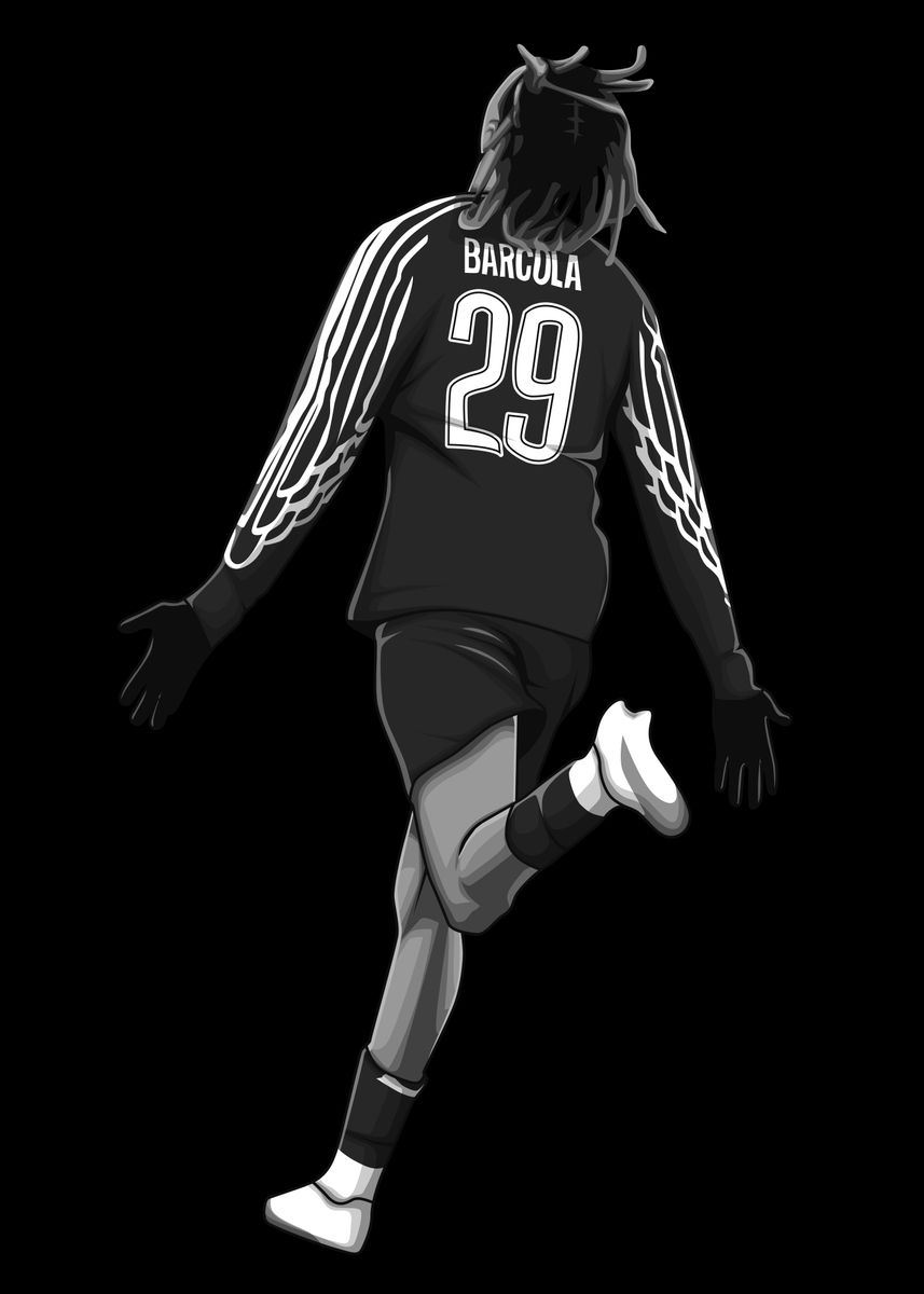 'Bradley Barcola Black and White Version' Poster, picture, metal print ...