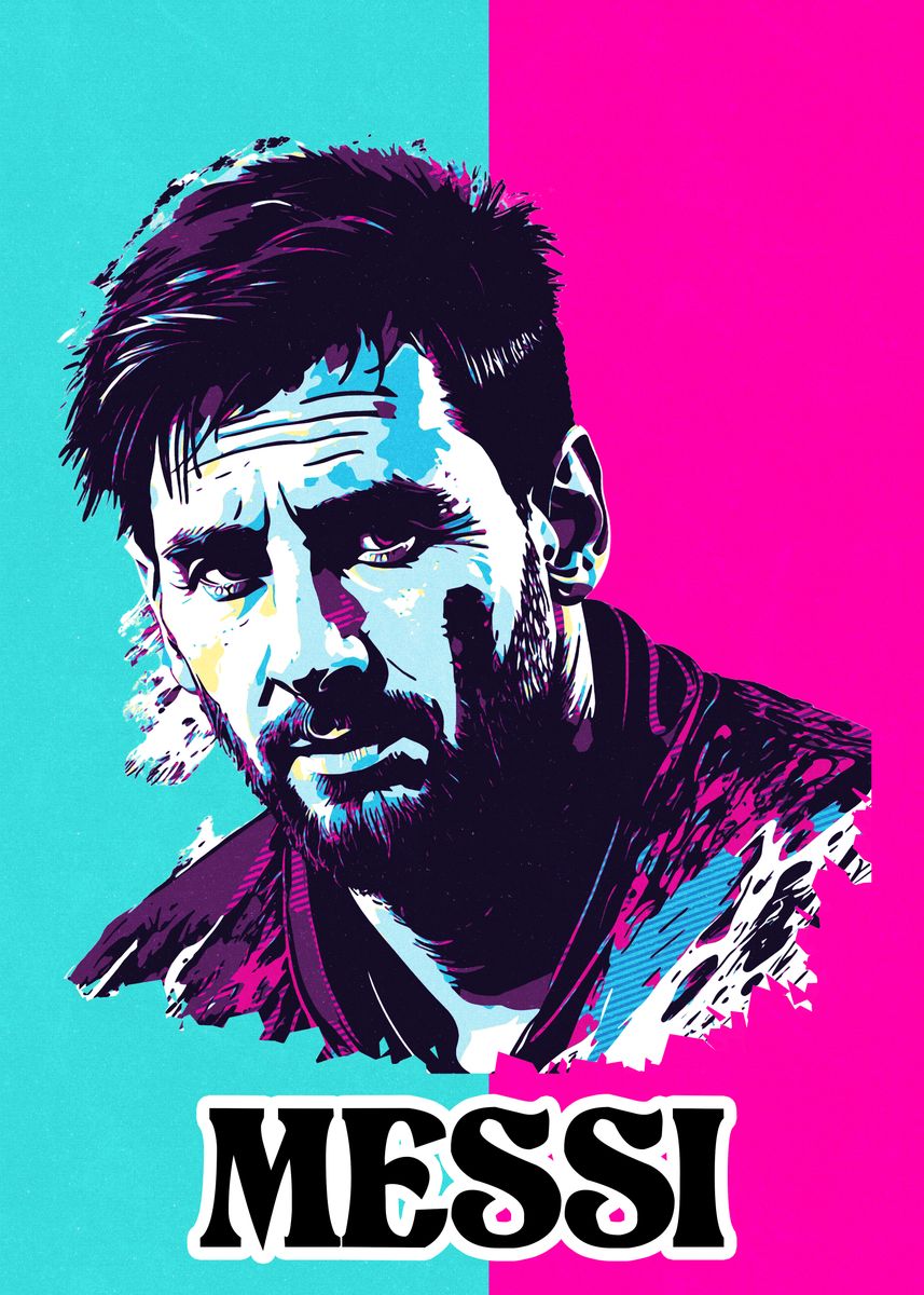 'Messi Pop Art Portrait' Poster, picture, metal print, paint by dedeart ...