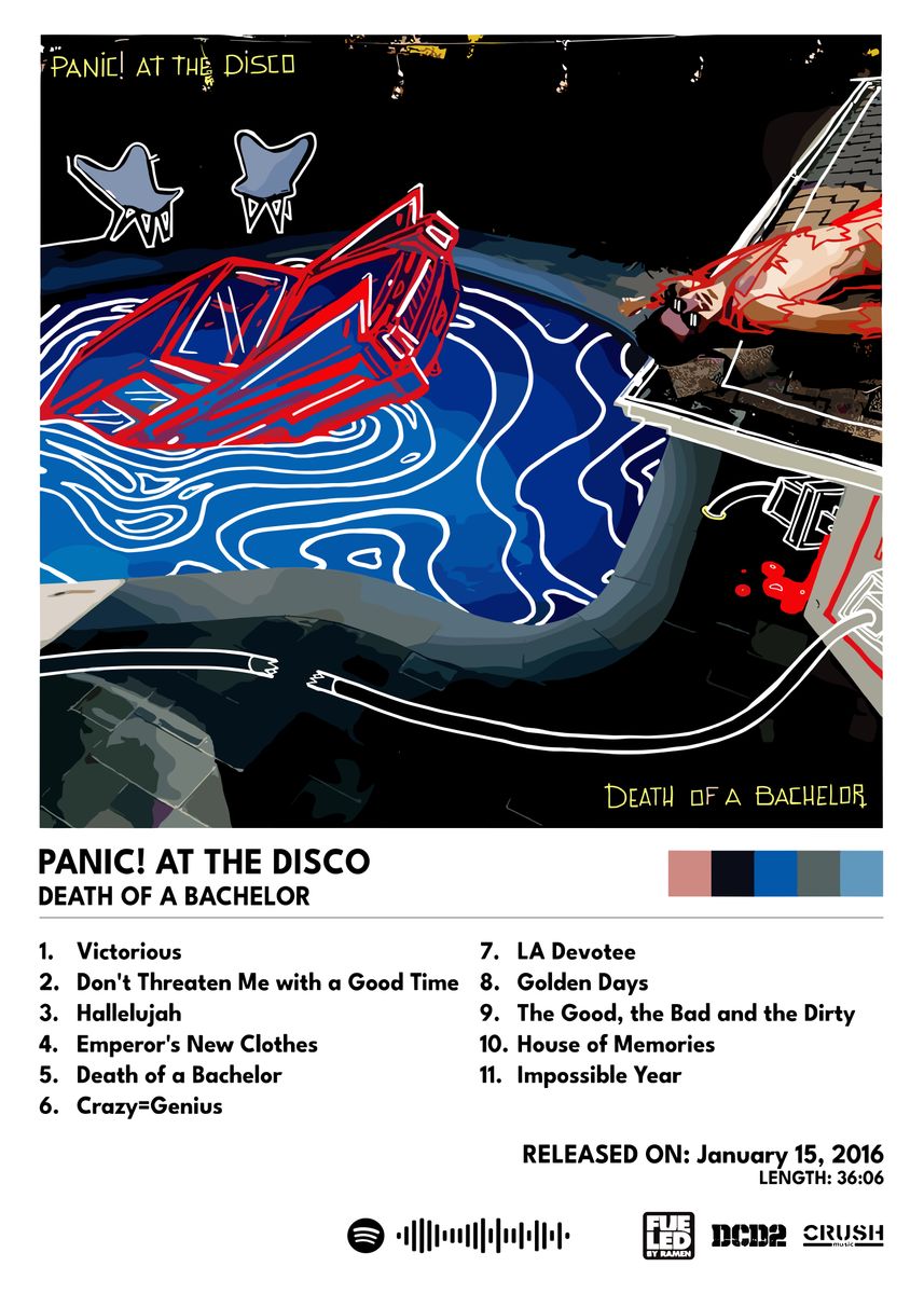 'Panic At The Disco Death of a Bachelor' Poster, picture, metal print ...