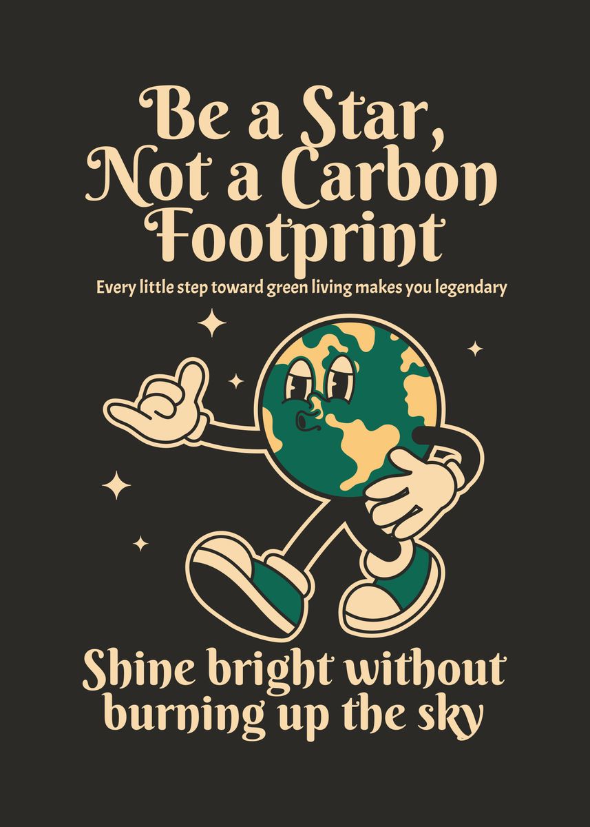 'Carbon Footprint Awareness' Poster, picture, metal print, paint by ...