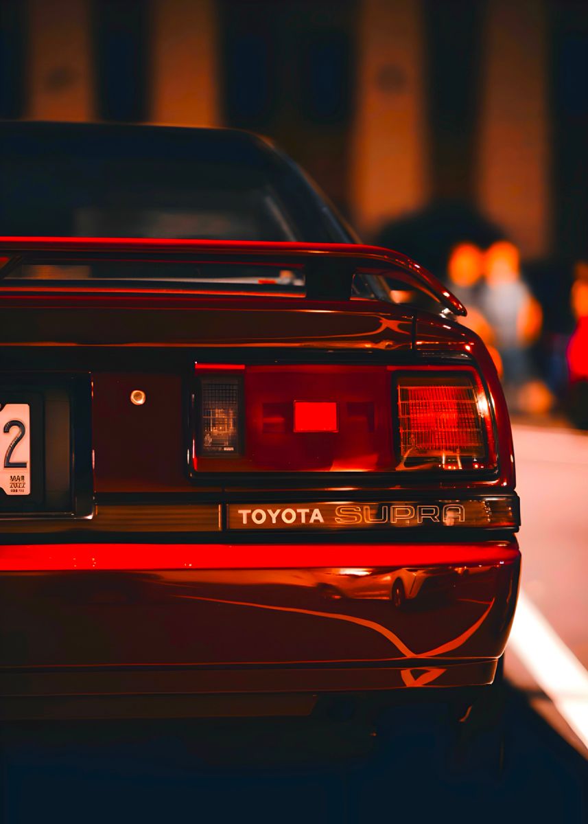 'Toyota Supra Rear View' Poster, picture, metal print, paint by Pargoy ...
