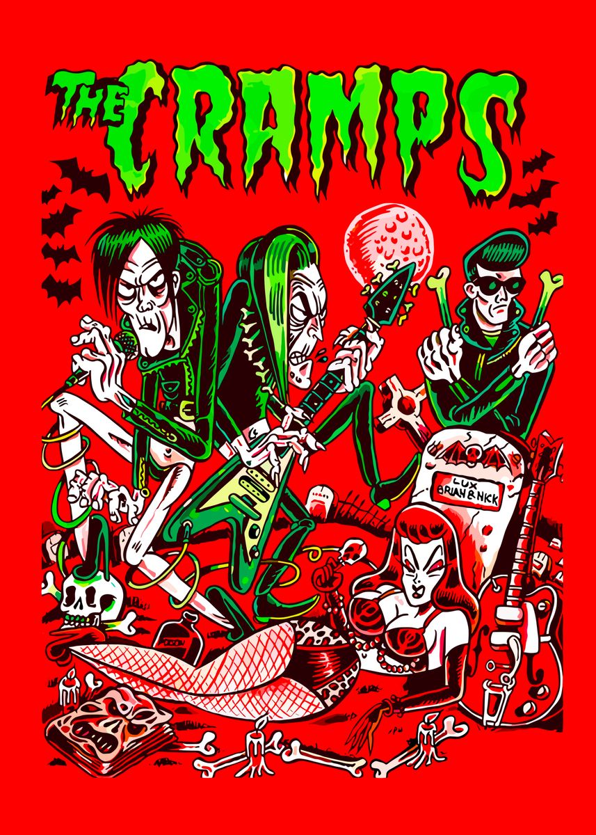 'The Cramps Band Poster' Poster, picture, metal print, paint by Bendrat ...