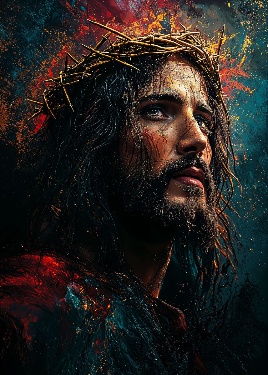 'Jesus Christ Portrait' Poster, picture, metal print, paint by ...