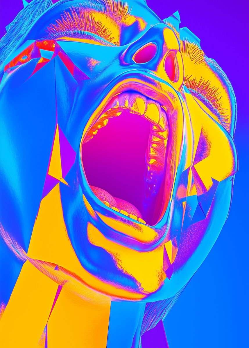 'Digital Scream' Poster, picture, metal print, paint by ...