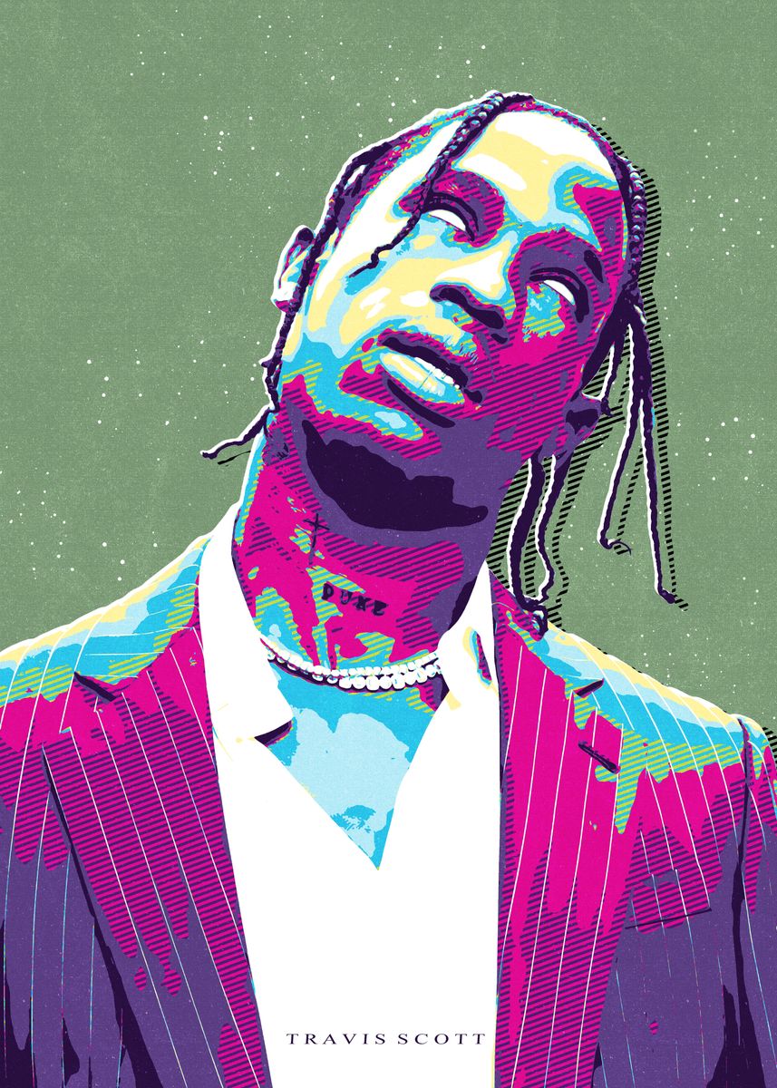 'Travis Scott Pop Art ' Poster, picture, metal print, paint by Rose Art ...