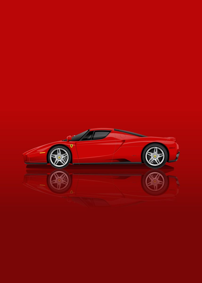 'Red Ferrari Enzo' Poster, picture, metal print, paint by Dodi Firdaus ...